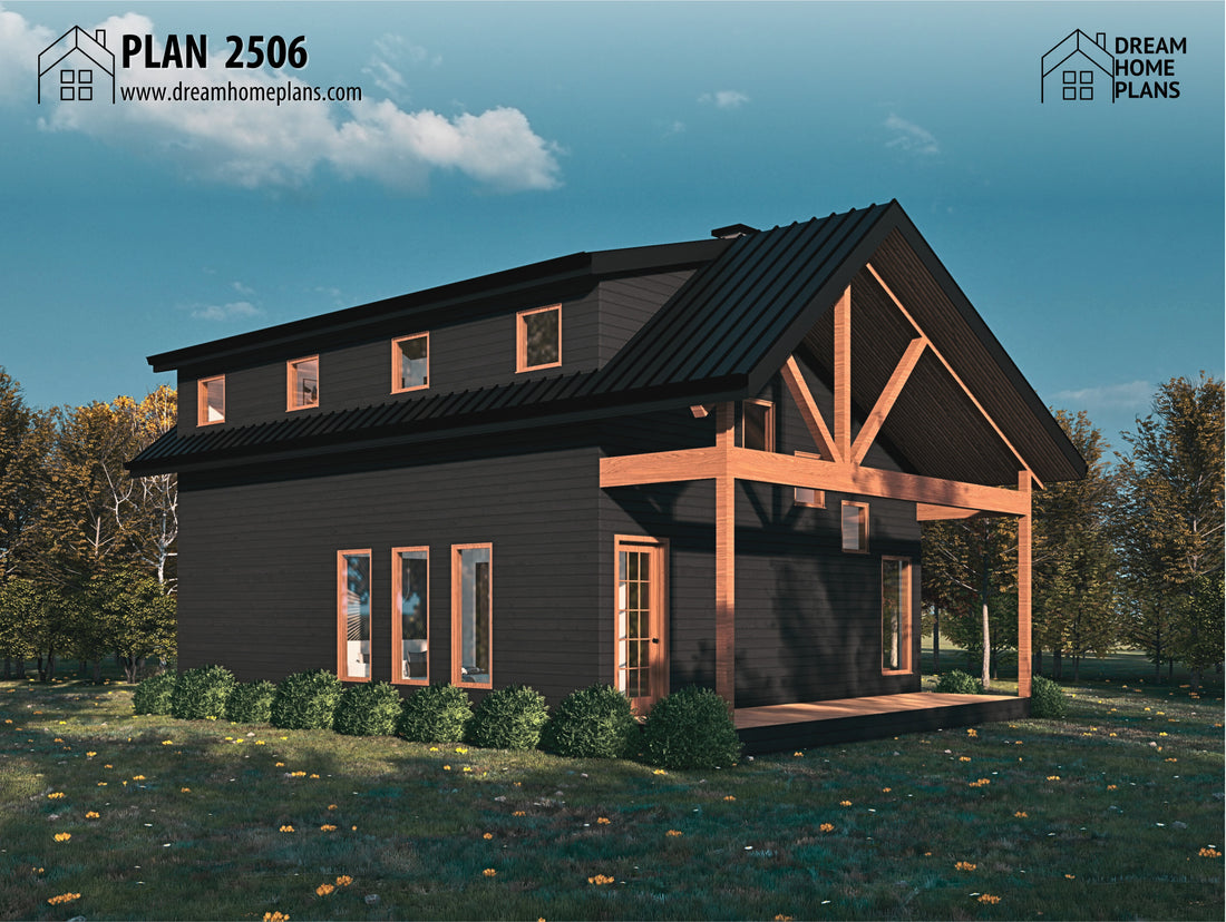 900 Sq Ft Small Cabin House Plans | 25' x 30' Tiny Home with Loft ...