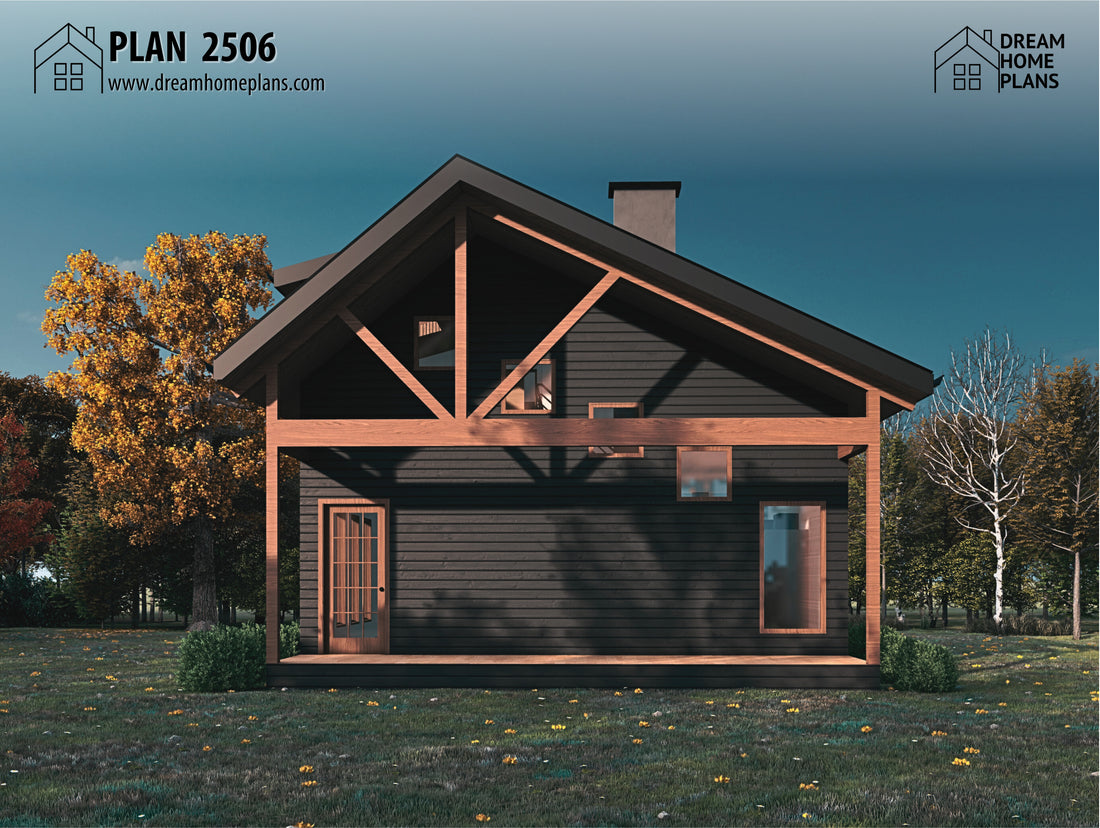 900 Sq Ft Small Cabin House Plans | 25' x 30' Tiny Home with Loft ...