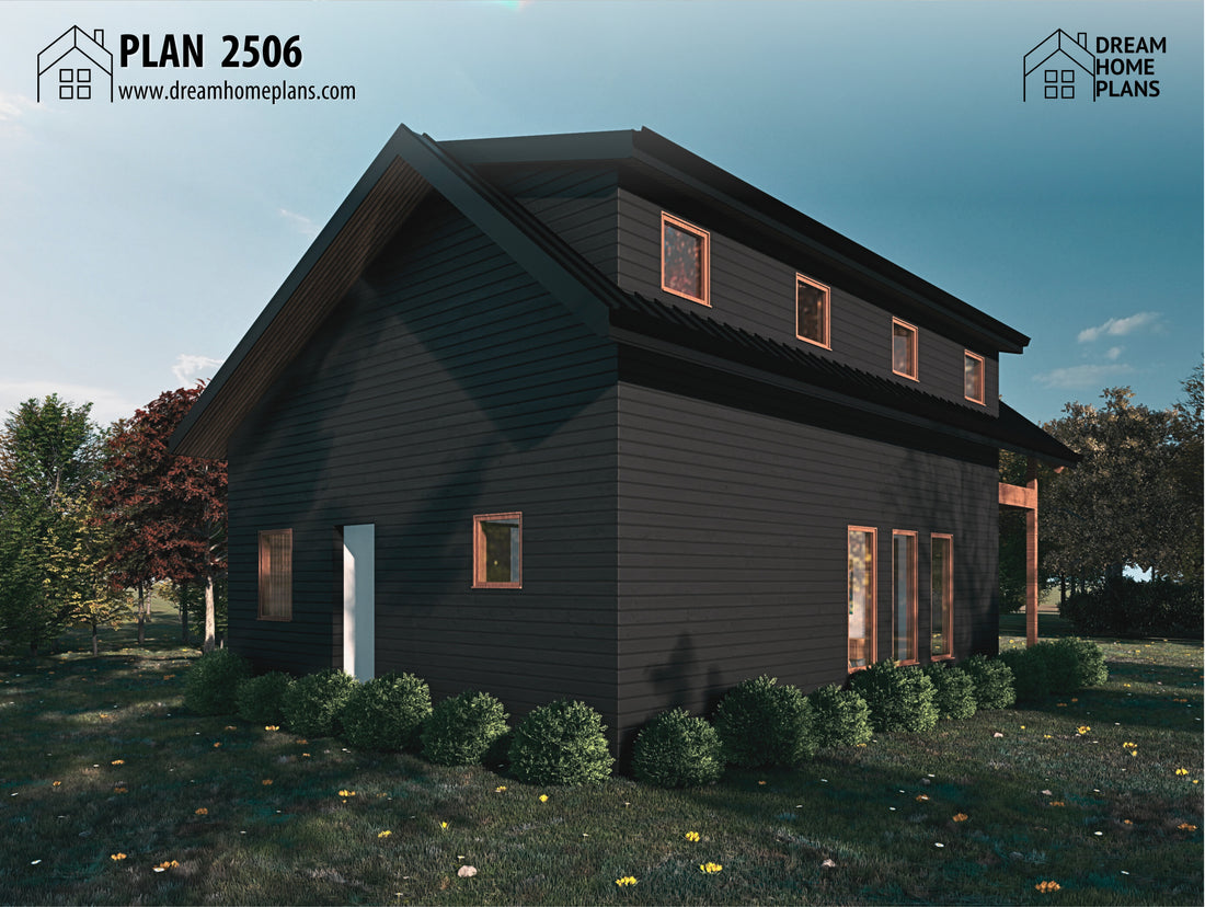 900 Sq Ft Small Cabin House Plans | 25' x 30' Tiny Home with Loft ...