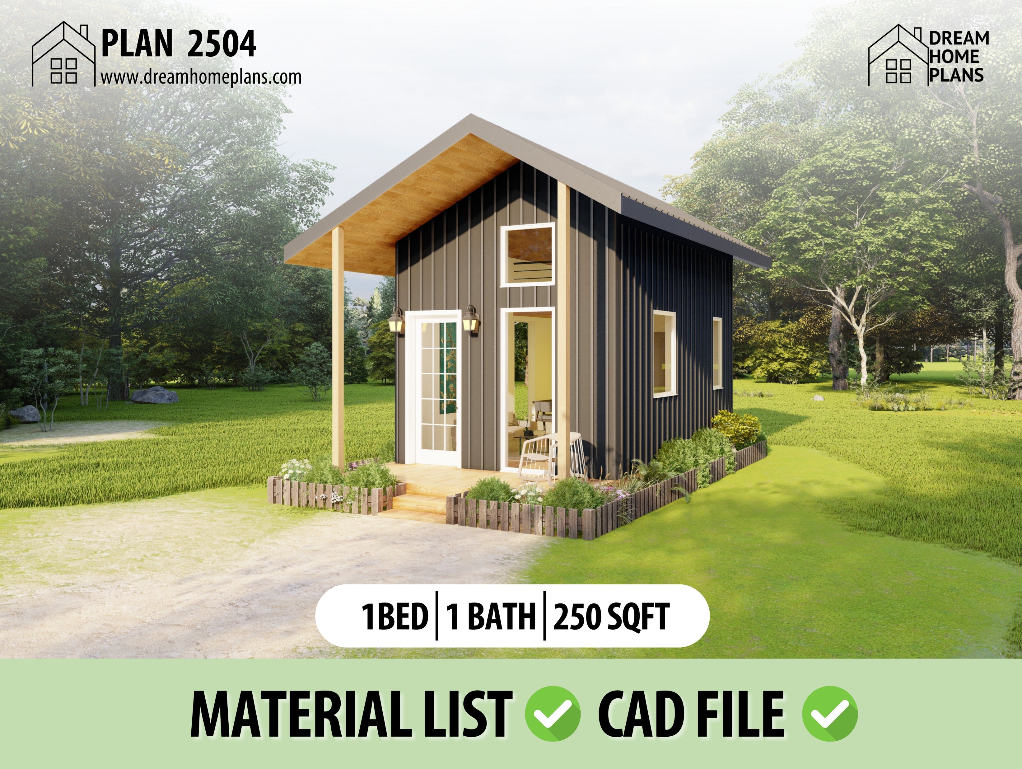 Plan 2504 - Best Tiny Cabin House Designs – Dream Home Plans